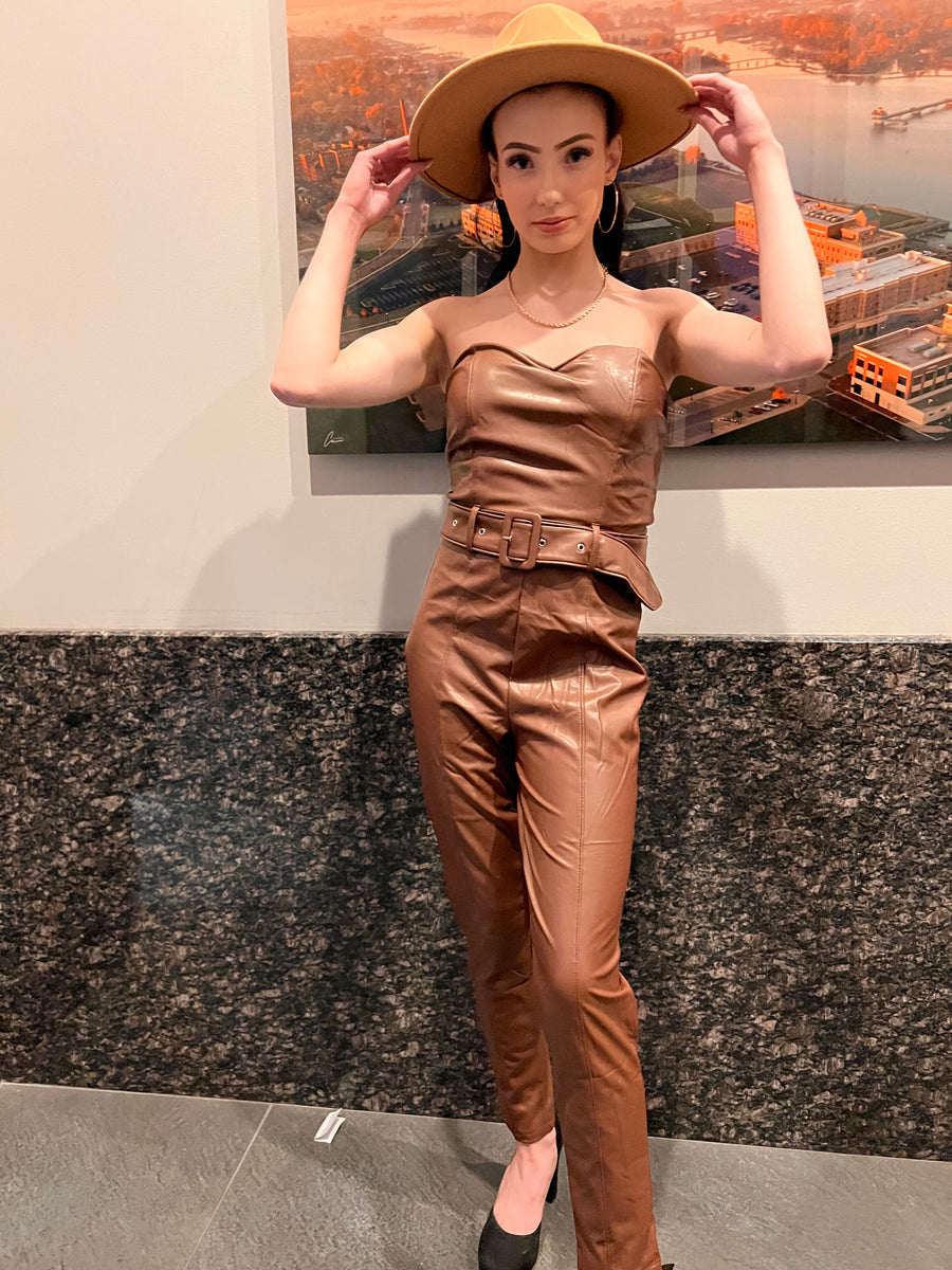 Leather Strapless Jumpsuit – House Of SHE